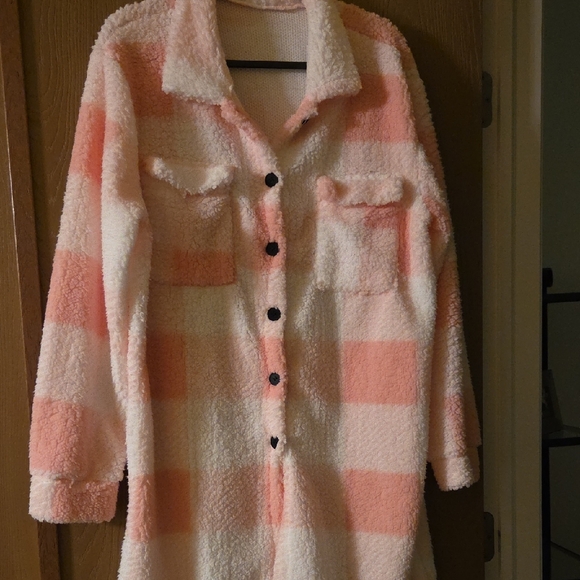 Source Unknown | Jackets & Coats | Pink And Cream Nwot Teddy ...
